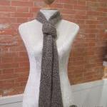 Hand Knitted Narrow Long Cotton Scarf on Luulla